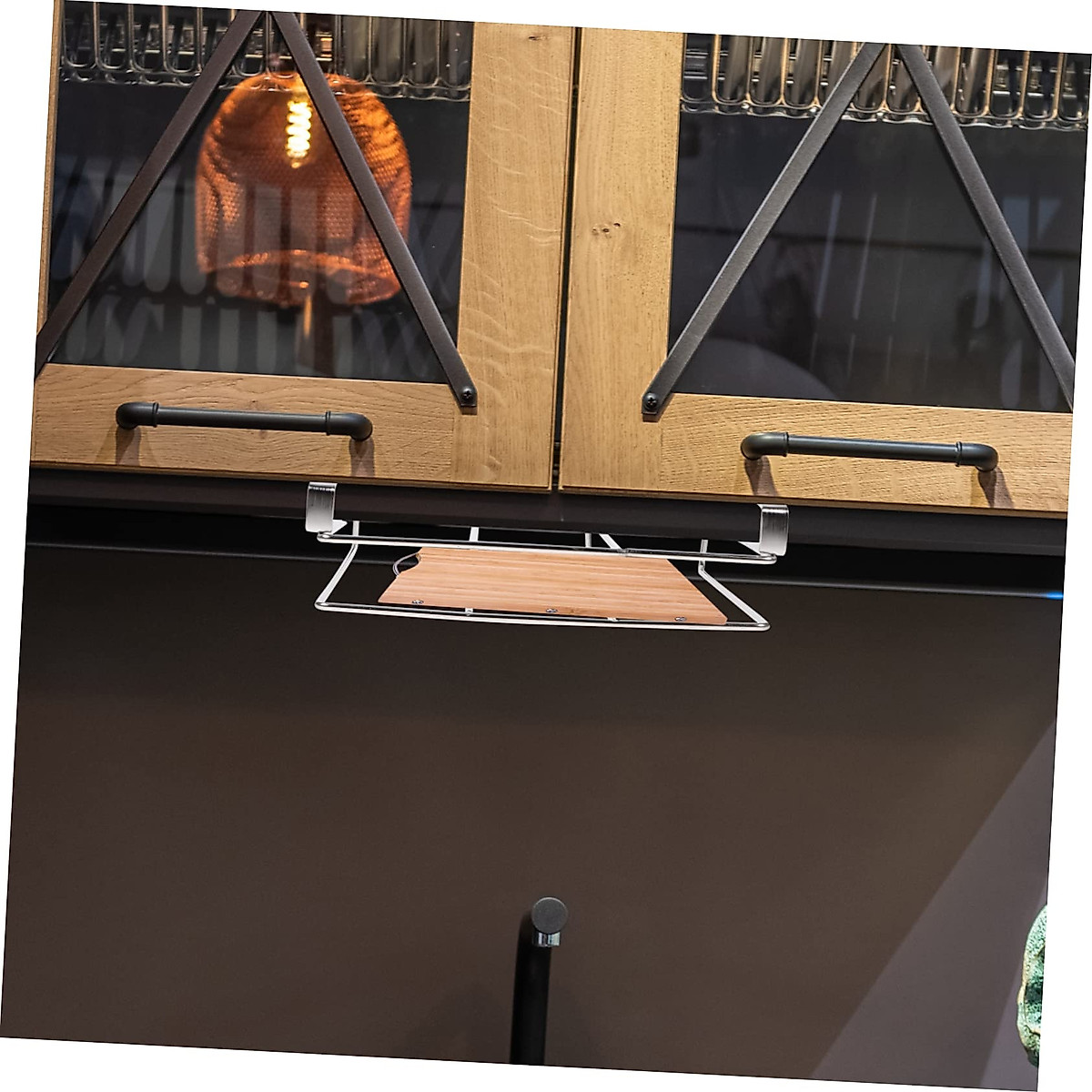 UPKOCH Stainless Steel Hanging Chopping Board Rack, Silver, 15 x 15 x 1.5 in