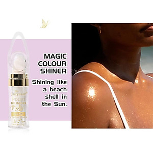 Polvo De Hadas Makeup Powder, Highlighter Powder Stick Body Shimmer Patting Powder Glitter High Gloss Sparkle Loose Brighten Face Body Lips Eyes Glow Cosmetic White Moonbeam (6 Colors Set)