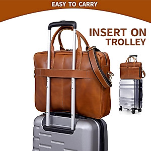 Leather briefcase 18 Inch Laptop Messenger Bags for Men and Women Best Office briefcase Satchel Bag