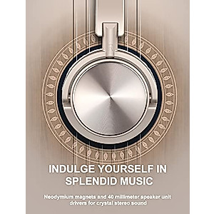 Nasuque Headphones with Microphone, Foldable Wired Headphones with Deep bass, Adjustable Headband and Noise Isolation for Smartphone Computer Laptop Chromebook MP3/4, (Gold)