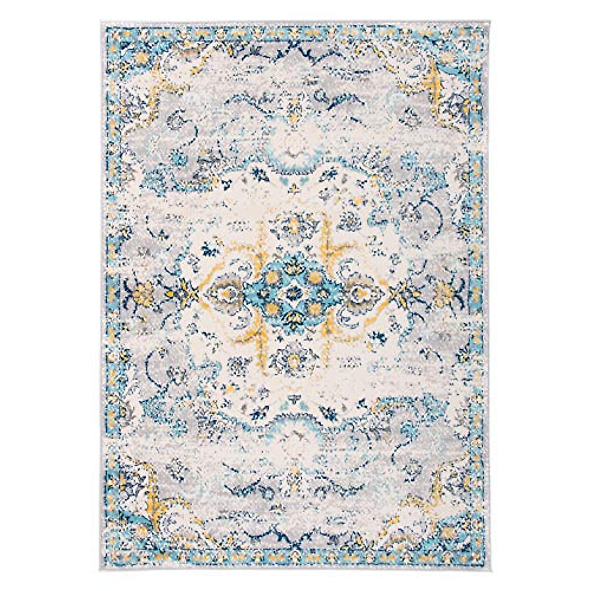 Rugshop Bohemian Distressed Design Area Rug 3'3" x 5' Blue