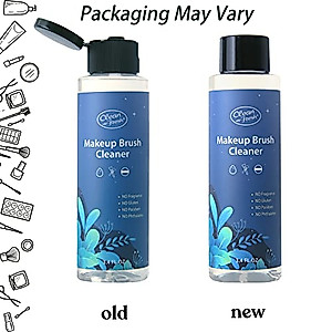 Clean-n-Fresh Makeup Brush Cleaner Set For Brushes, Sponge and Puff 6.8 Fl Oz,Deep Cleaning Washing Cleanser Shampoo With a Cleaning Mat