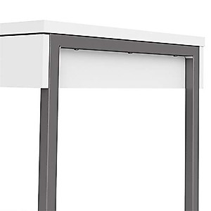 Pemberly Row Contemporary Home Office Multi-Functional Writing Desk with 3 Drawer in White