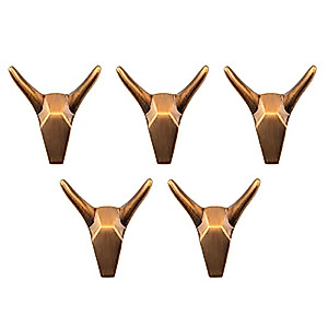 JYL HOME Coat Hooks Hat Hooks Wall Mounted for Hanging Clothes, Heavy Duty Modern Towel Rack Brown, 5 Pack