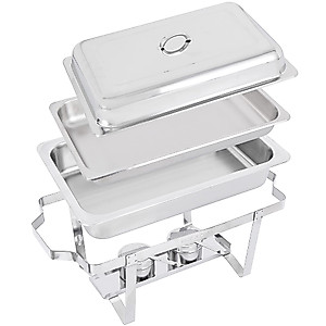 LEMY 8 Qt Stainless Steel Chafer Chafing Dishes Full Size Chafer for Catering Buffet Warmer Tray Kitchen Party Dining (2 Packs)
