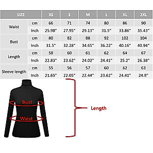 Kindcall Black Long Sleeves Thermal Shirts for Women Turtleneck Dark Academia Clothing Turtle Neck Athletic Casual Tops (Black Medium)