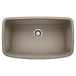 BLANCO, Truffle 441772 VALEA SILGRANIT Super Single Bowl Undermount Kitchen Sink, 32" X 19", 32" L x 19" W