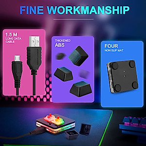 Ecarke Black 2-Key OSU Hot Swap Game Keyboards USB Wired RGB Mechanical Keypad,Autonomous Programming Macro with Software Switches