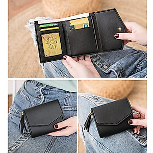 RFID Card Holder Wallet for Women Slim Wallets Bifold Multi Card Case Zipper Coin Purse