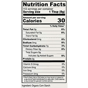 Anthony's Organic Corn Starch, Gluten-free, Vegan and Non-GMO, 2 Pounds