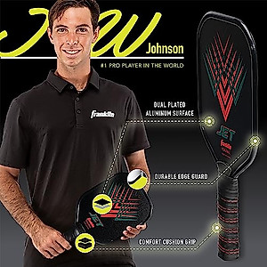 Franklin Sports Pickleball Paddles + Balls Starter Set - 2 Player Pickleball Rackets + Pickleballs - (2) Jet Aluminum Pickleball Paddles + (2) X-40 Pickleballs - USA Pickleball (USAPA) Approved