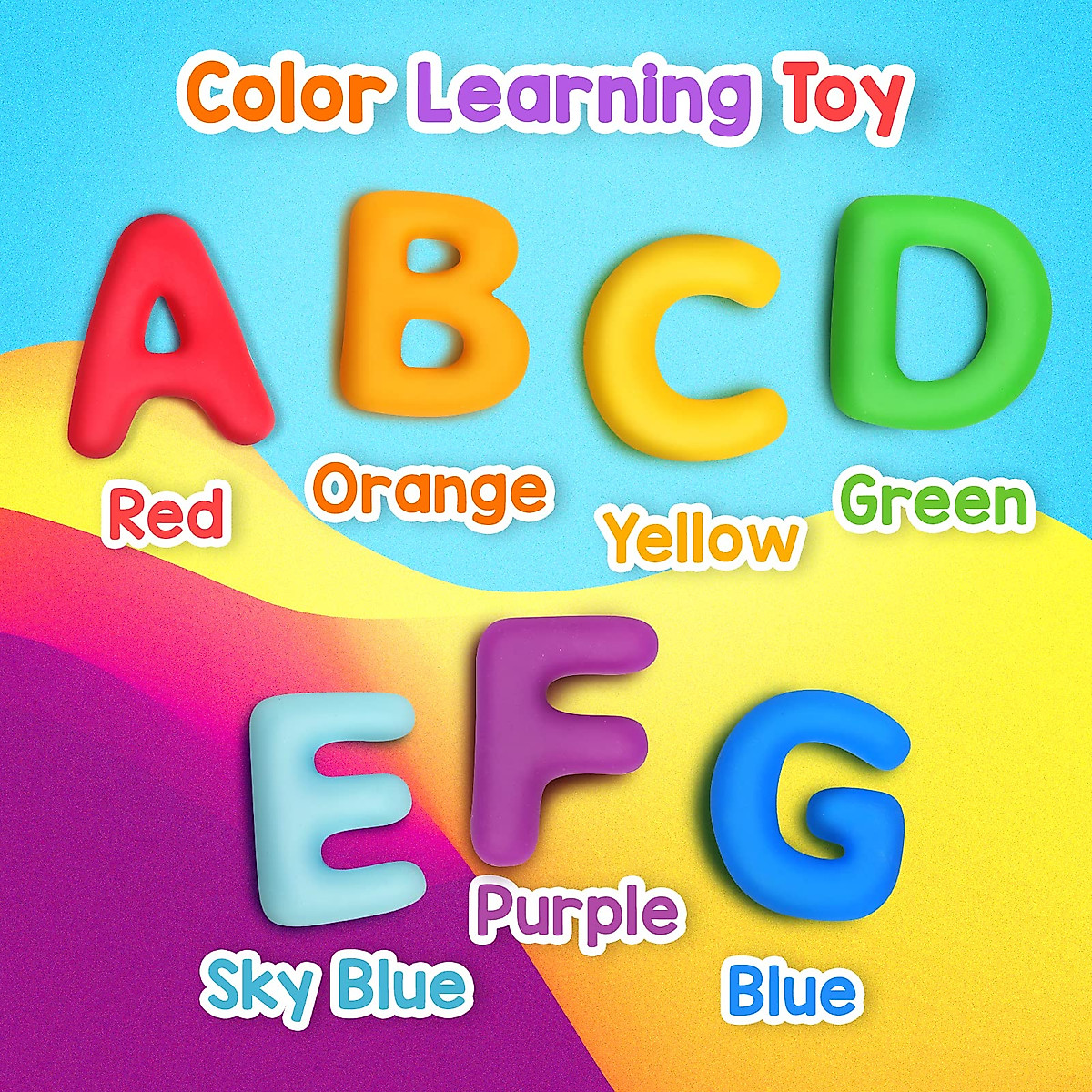 Alphabet Letters Sensory Toys for Toddlers: ABC Learning Educational Montessori Toys Preschool Activities for Kids 3 4 5 6 Years Old, 26pcs Squishy Fidget Toys for Autistic Children, Uppercase