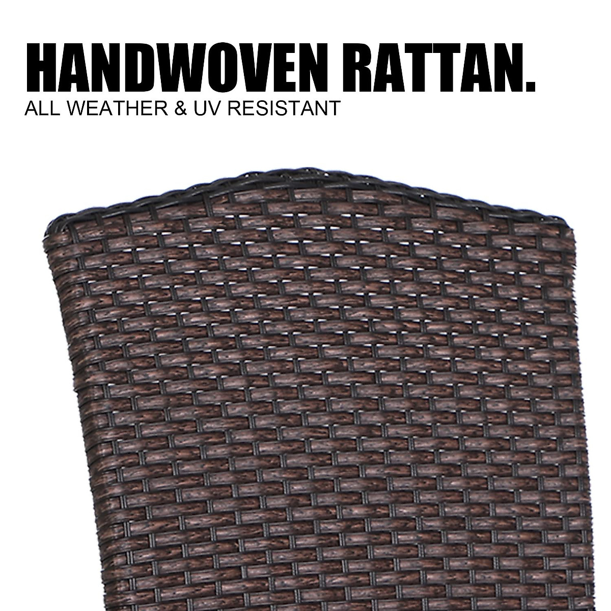 HERA'S HOUSE Rattan Patio Dining Chairs Set of 4, Outdoor Wicker Dining Chairs with Padded Removable Sponge Cushion, Brown Conversation Chairs for Poolside Lawn Garden Backyard