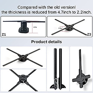 3D Hologram Fan Naked Eye LED Fan, Faryuan1600x1152 Hi-Resolution and WiFi Added Holographic Projector Fan,1152pcs Beads Hologram Advertising Display 3D Hologram Fan(65cm)