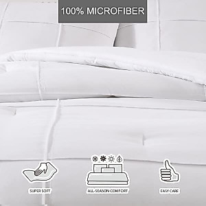 City Scene- Queen Duvet Cover Set, Pintuck Bedding Set with Matching Sham(s) and Bonus Pillow Cover, Modern Home Décor (Pinch Pleat White, Queen)