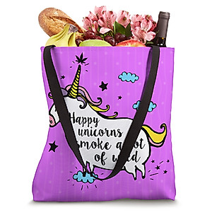 Weed Unicorn Cute Cannabis Fun Marijuana Women Pot Smokers Tote Bag