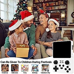 Handheld Games Retro Game Console 64G TF Card Buit in Games and Emulators Video Come Consoles 3.5 Inch IPS 640*480 Screen Support Linux System-White