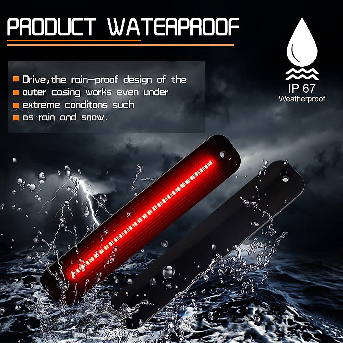 Tonsya Full Red Led Lamp Smoked lamps kit Compatible With 1973-1991 Ford E100 E150 E250 E350 F100 F150 F250 F350 F350 F500 Replace OEM Rear Bumper Side Marker Lights