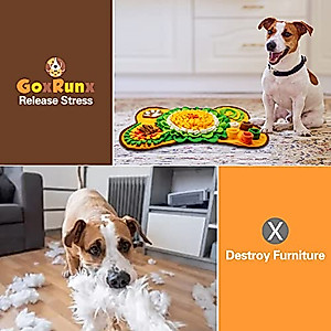 GoxRunx Pet Snuffle Mat for Small and Medium Dogs, Interactive Sniff Feeding Mat for Puppies, Slow Feeder Dog Treat Mat for Training and Stress Relief (Bone Shape)