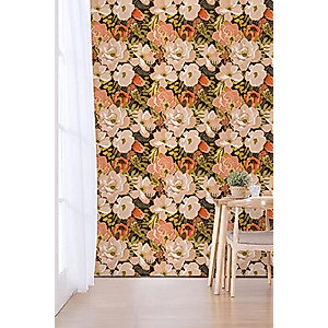Floralplus Boho Peel and Stick Wallpaper Floral Removable Wallpaper Peel and Stick Boho Stick On Wallpaper Renter Friendly Wallpape for Bedroom Bathroom Wallpaper 17.7 * 118in