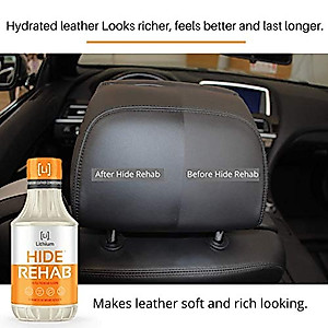 Hide Rehab Leather Conditioner- Most Effective Way Possible to Restore, Moisturize and Rehydrate Your Cars Leather. Protects from U.V. Rays, Stops Leather from Drying, Cracking. All Natural