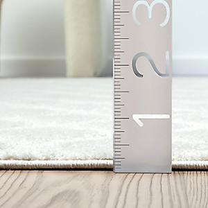 Abani Cozy Cream Area Rug for Living Room, Bedroom - Geometric Diamond Pattern - 8' x 10' - Durable & Easy to Clean