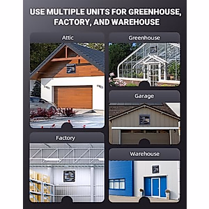iLiving 16" Wall Mounted Shutter Exhaust Fan, Automatic Shutter, Temperature and Humidity Controls with Variable Speed, 1736 CFM at 1600 RPM DC Motor