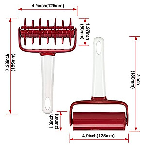 2 Pieces Pizza Dough Roller and Docker Set Pastry Pizza Pie Roller Rolling Pins and Time-Saver Pizza Dough Docker(Docker+Roller)