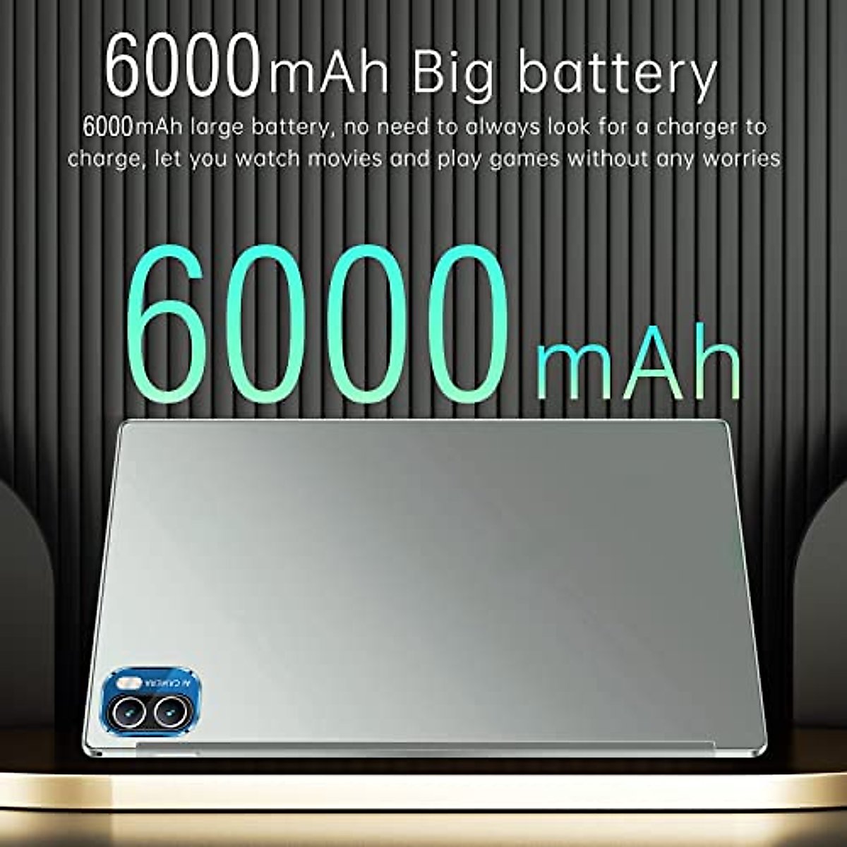 soobu 10.1 Inch Tablet, 8MP 20MP Dual Camera Silver Gray 8-Core CPU 100‑240V Call Tablet for Work (US Plug)