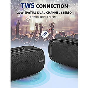 LENRUE Bluetooth Speaker, Wireless Portable Speaker with Loud Stereo Sound, Rich Bass, 12-Hour Playtime, Built-in Mic. Perfect for iPhone, Samsung and More