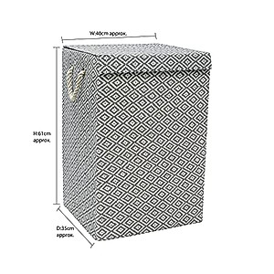 JVL Argyle Rectangular Foldable Paper Lidded Storage