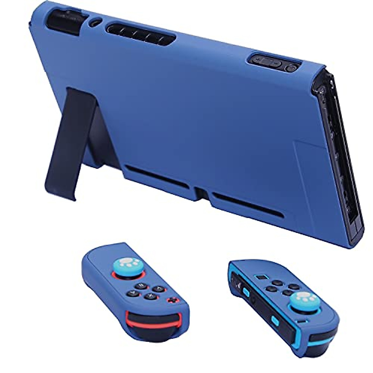 Dockable Case for Nintendo Switch - COMCOOL 3 in 1 Protective Cover Case for Nintendo Switch and Joy-Con Controller with Screen Protector and Thumb Grips - Pacific Blue