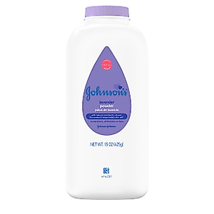 Johnson's Lavender Baby Powder with Naturally Derived Cornstarch, Gently Soothes Delicate Skin, Hypoallergenic, and Free of Parabens, Phthalates, and Dyes, Lavender Scent, 15 oz