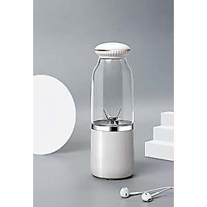 KP'S VARIETY Portable Blender Jet for Shakes and Smoothies, on the Go Blender 4000mAh USB Rechargeable Battery with 6 Blades, fresh juice blender bottle, 16 OZ Mini Personal Blender Cup for Traveling (White)