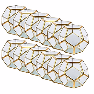 Michaels Bulk 12 Pack: 5.5”; Gold Octagon Glass Terrarium by Ashland™