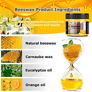 CARGEN Beeswax Furniture Polish, Wood Seasoning Beeswax for Furniture Wood Wax for Dining Table Floor Doors Chairs Cabinets to Protect and Care 2pcs Beeswax Polish