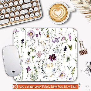 Armanza Square Mouse Pad Beautiful Flowers Plants, Personalized Premium-Textured Custom Mouse Mat Design , Washable Mousepad Lycra Cloth , Non-Slip Rubber Base Computer Mouse Pads for Wireless Mouse