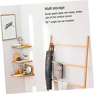 VOSAREA 2 Sets Wall Mounted Storage Shelves Decorative Shelving Hanging Storage Rack Floating Bookshelf Small Shelf Display Shelf Floating Wall Shelves Corner Bookshelf Wooden Corner Shelf