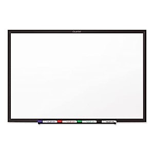 Quartet Whiteboard, Non-Magnetic Dry Erase White Board, 3' x 2', Total Erase, Black Aluminum Frame (S533B)