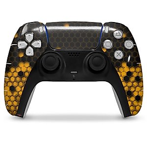 WraptorSkinz Skin Wrap compatible with Sony PS5 DualSense Controller HEX Yellow (CONTROLLER NOT INCLUDED)