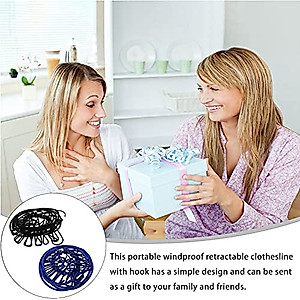 Cabilock 6 pcs Clip Drying line Pull Out Washing line Sling Student Heavy Portable Laundry Pole fold Wall-Mounted Windproof Portable Non-Slip Outdoor Clothesline Clothes Drying Rope