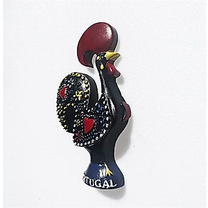 Cock Style Portugal Refrigerator Magnet Travel Souvenir Fridge Decoration 3D Magnetic Sticker Hand Painted Craft Collection