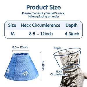 Jaxbo Soft Cat E Collar，Cat Recovery Collar，Adjustable Cat Cone Collar Elizabethan Collar Does Not Block Vision