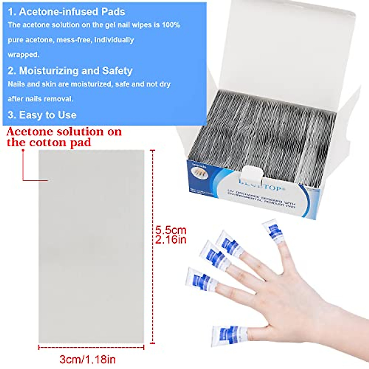 Gel Polish Remover Wipes 200PCS Nail Cleaner Wipes, Nail Polish Remover Pads Gel Nail Soak Off Acrylic Nails, Nail Remover Wraps Acetone Nail Art Remover Nail Wraps Gel Nail Pads for Salon Home Use