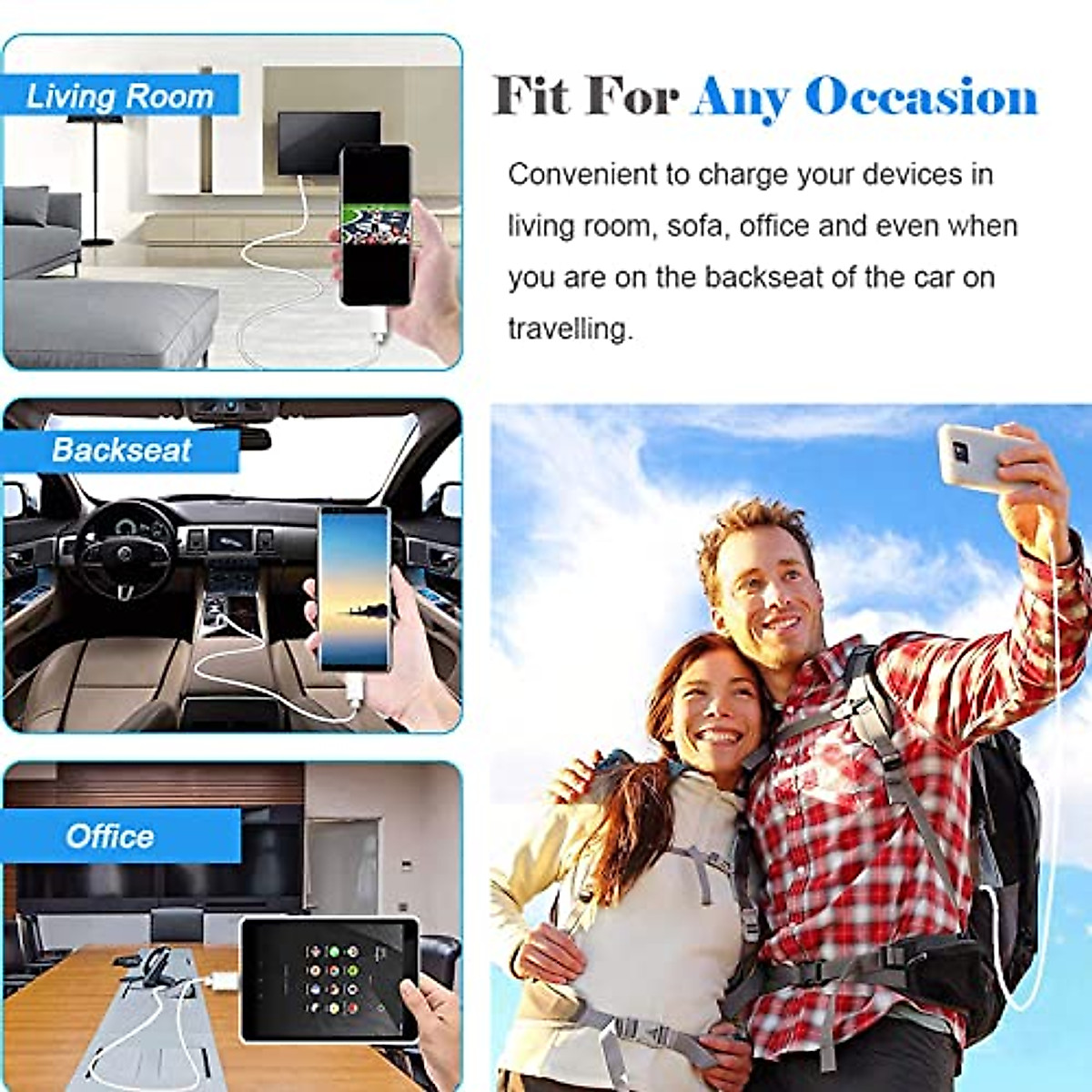 10FT Long Android Charger Cable Fast Charge,USB to Micro USB Cable White,Micro USB 2.0 Cable USB Micro Cable for Samsung Charger Cord Tablet Galaxy 7 S7 S6 Edge LG Phone,Charging Wire for Kindle Fire