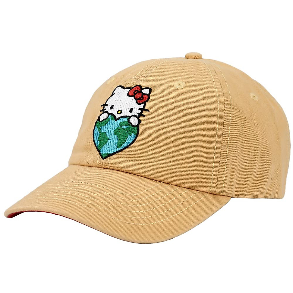 Hello Kitty Embroidered Canvas Cotton Twill Dad Hat Brown
