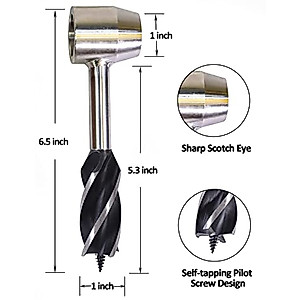 Survival Tool for Bushcraft Settlers, Manual Drill Wrench, Scotch Eye Auger Drill and Hand Hole Maker for Camping, Outdoor, Bushcrafting, with Protective Case and Hook