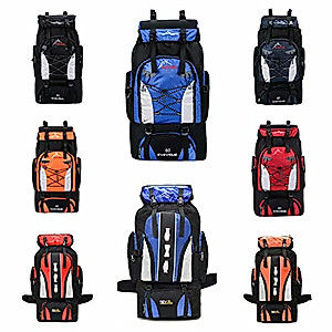 Lightweight Hiking Backpack, Camping 80Liters waterproof Outdoor Sport Daypack Travel Bag for Climbing Touring (Blue), 30'' x 14.6'' x 7.9''