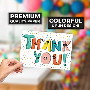 Doodle Me Happy Kids Thank You Cards - 25 Cards With Envelopes - Cute, Fun, Easy Gender Neutral Thank You Notes For Boys and Girls