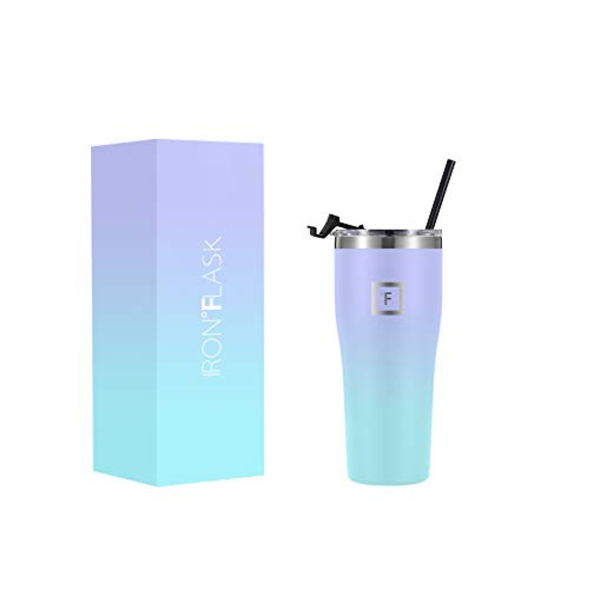 IRON °FLASK Insulated Rover Tumbler w/Lid & Straw - Leak Proof & Stainless Steel Bottle for Hot & Cold Drinks - Coffee Travel Mug, Water Metal Canteen, Thermal Cup - Cotton Candy, 24 Oz